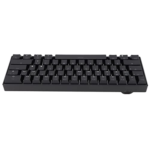 Kafuty-1 Mechanical Gaming Keyboard 60%, 61 Keys Backlit Mini Ergonomic Wireless/Wired Bluetooth Keyboard, for PS4 PC Mac Gamer, Typist, Travel (Black Shaft)