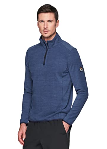 Avalanche Men's Zip Mock Neck Lightweight Soft Fleece Sweatshirt Indigo Heather XL