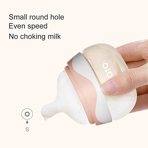 Baby Bottles for Newborn Baby PPSU Anti Colic Infant Bottles Wide Neck Breast-Like Nipple Slow Flow Breastfeeding Toddler Bottles-2pack (2.5 oz/pc, Pink)