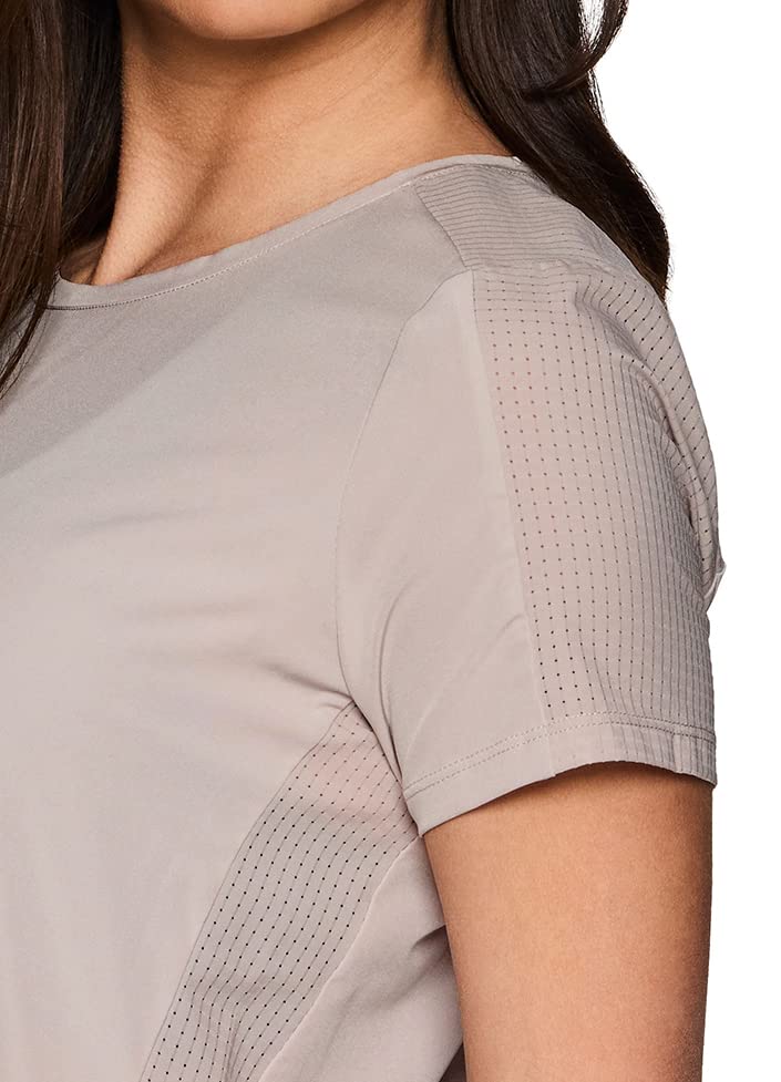 Avalanche Women's T-Shirt Breathable Stretch Woven Hiking Tee with Mesh Sand L