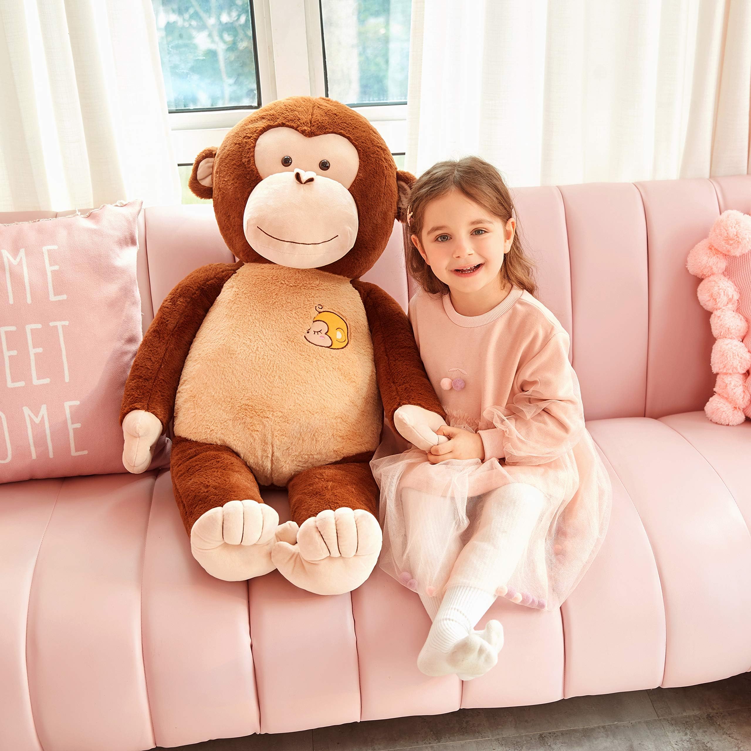 IKASA Large Monkey Stuffed Animal Plush Monkey Toy for Children (Brown, 30 inches)