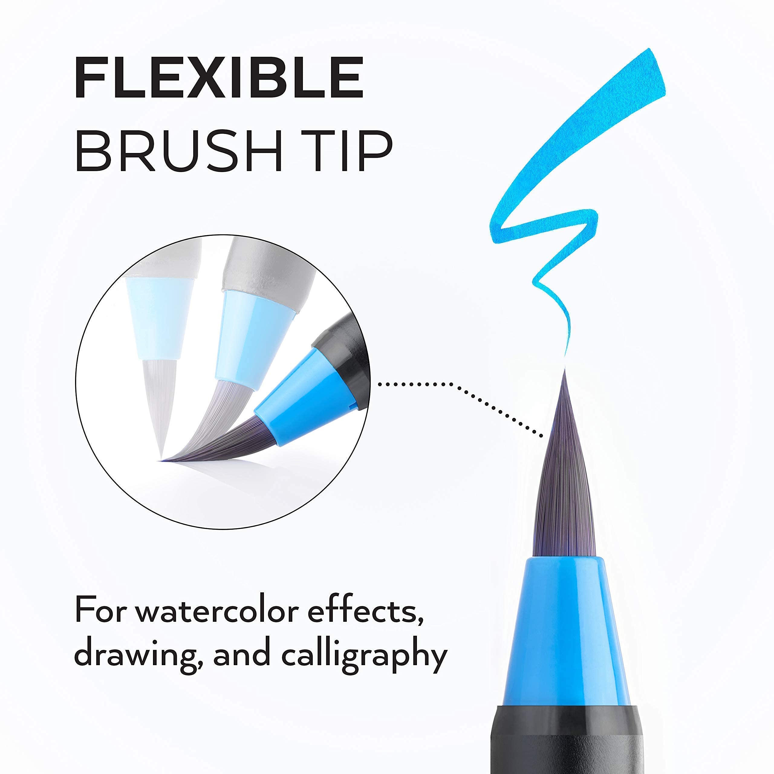 Arteza Real Brush Pens and Blank Watercolor Postcards Bundle, Drawing Art Supplies for Artist, Hobby Painters & Beginners