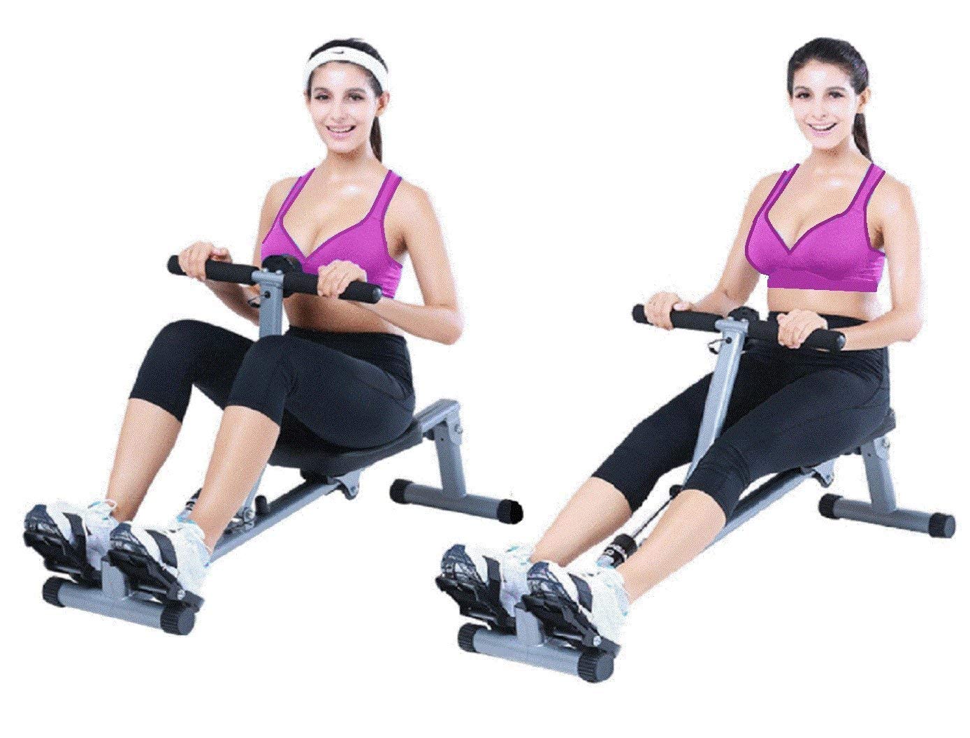 Athletic Bar Regatta Rowing Machine Pro Rower Smart Glider 12 Hydraulic Resistance Levels for Full Body Workout Exercise Muscle Cardio Home Gym
