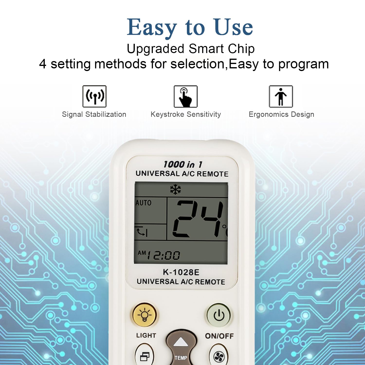 All in One K-1028E Universal A/C Air Conditioner Remote Control 1000 in 1 Controller for LG Gree Midea Toshiba Haier Daikin Hitachi Sharp Panasonic Samsung Sanyo Hisense Fujitsu Air Condition