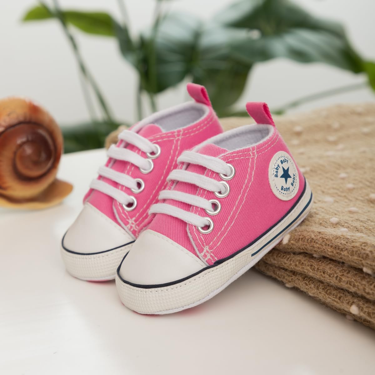 Save Beautiful Baby Girls Boys Canvas Sneakers Soft Sole High-Top Ankle Infant First Walkers Crib Shoes