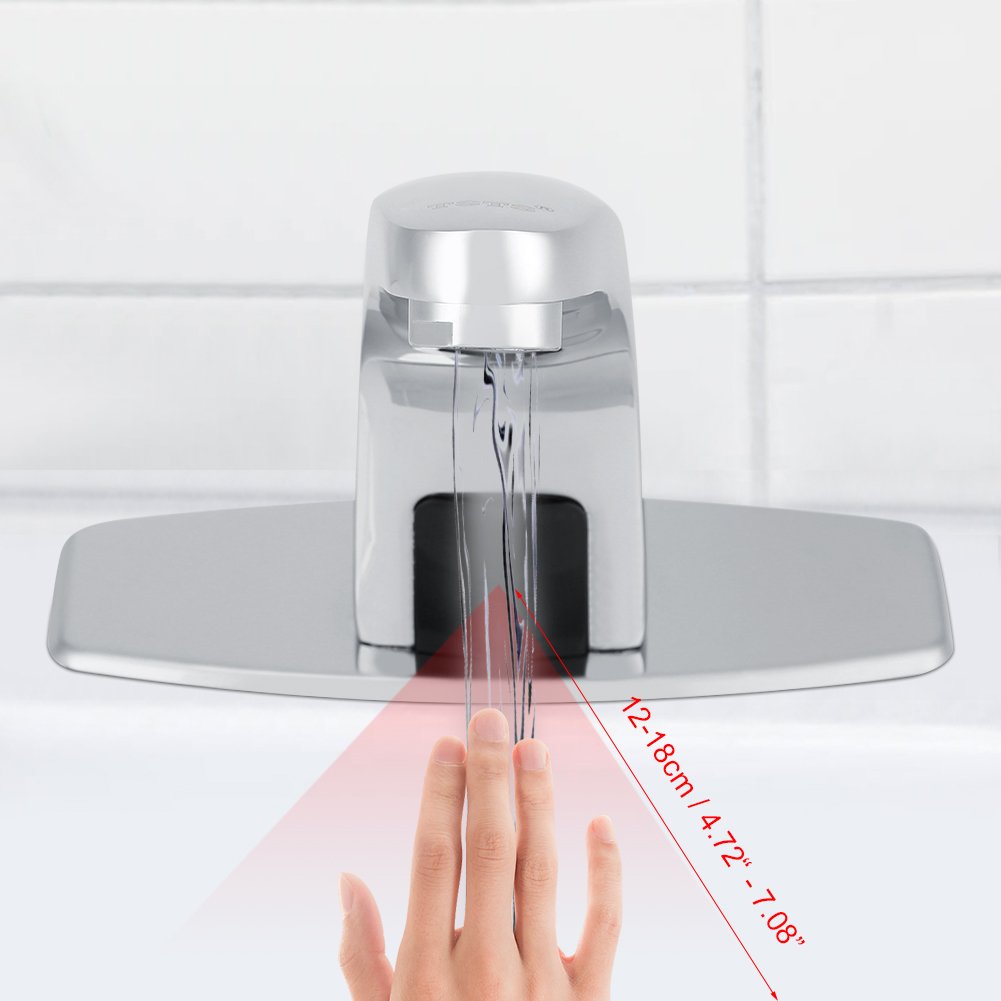 Automatic Sink Faucet for Kitchen Bathroom, Zinc Alloy Water Tap Sink Faucet Built in Infrared Sensor for Home Hotel Commercial