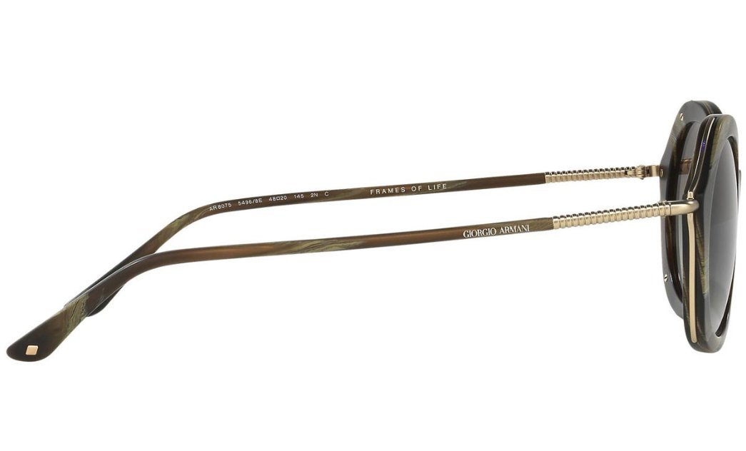 GIORGIO ARMANI AR8075F - 54968E Sunglasses Matte Striped Green Horn w/Green Gradient Lens 48mm