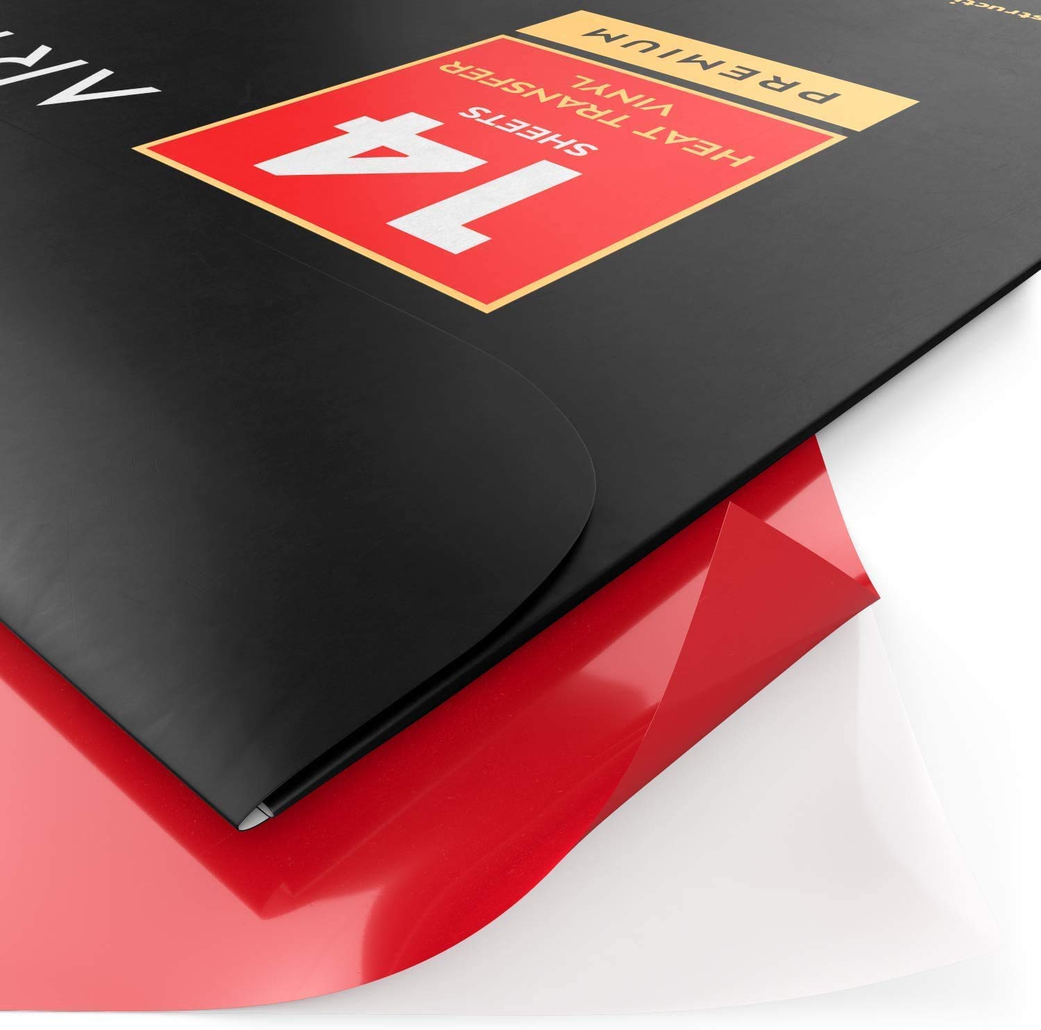 Arteza Heat Transfer Vinyl Red HTV Bundle, 14 Iron On Sheets, 10x12 Inches, Flexible & Easy to Weed, Use with Any Craft Cutting Machine, Boxed