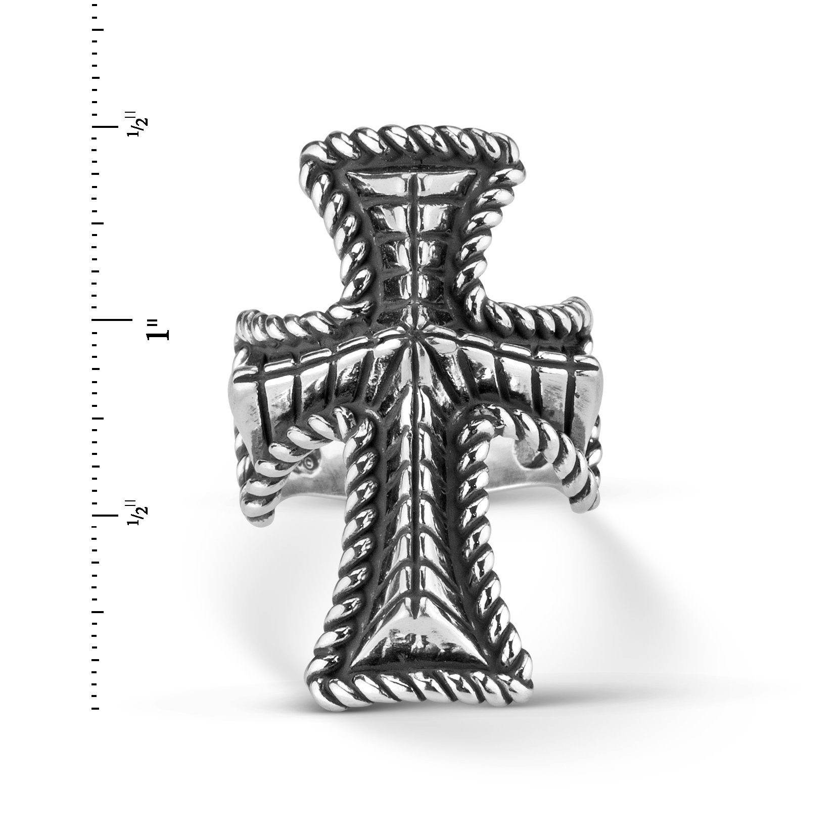 American West Sterling Silver Cross Bold Ring Size 9