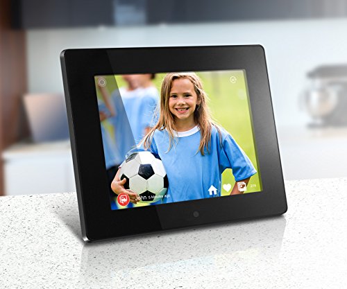 Aluratek 8" Wifi Digital Photo Frame with Touchscreen and 16GB Built-In Memory, USB/SD/SDHC Supported, Built-In Clock, Calendar, Weather, Easy Setup