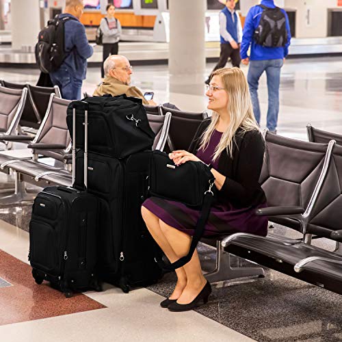 AMERICAN TOURISTER Premium 4 Piece Lightweight 1680D Set (20,28 Spinner, Boarding & Duffel) Black