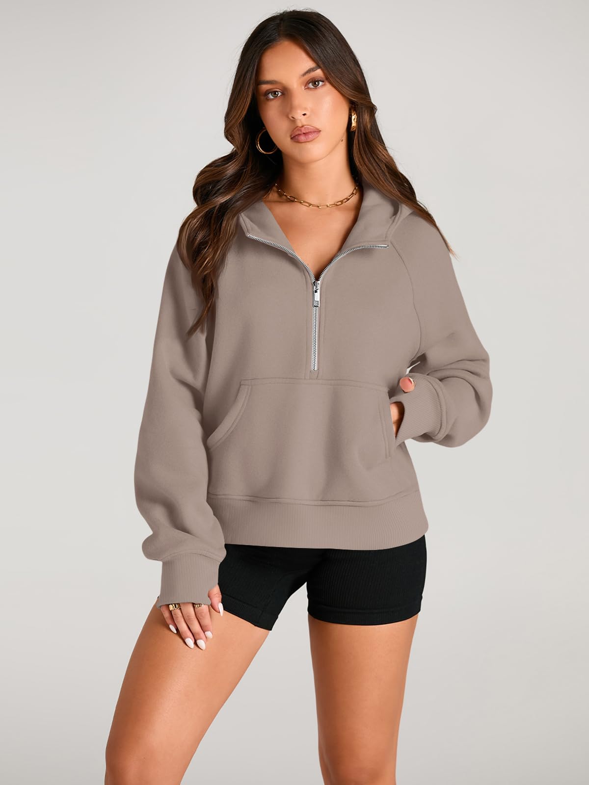 AUTOMET Hoodies Sweatshirts for Women Quarter Half Zip Up Pullover Sweaters Cropped Trendy Fall Outfits Winter Clothes Fashion 2024