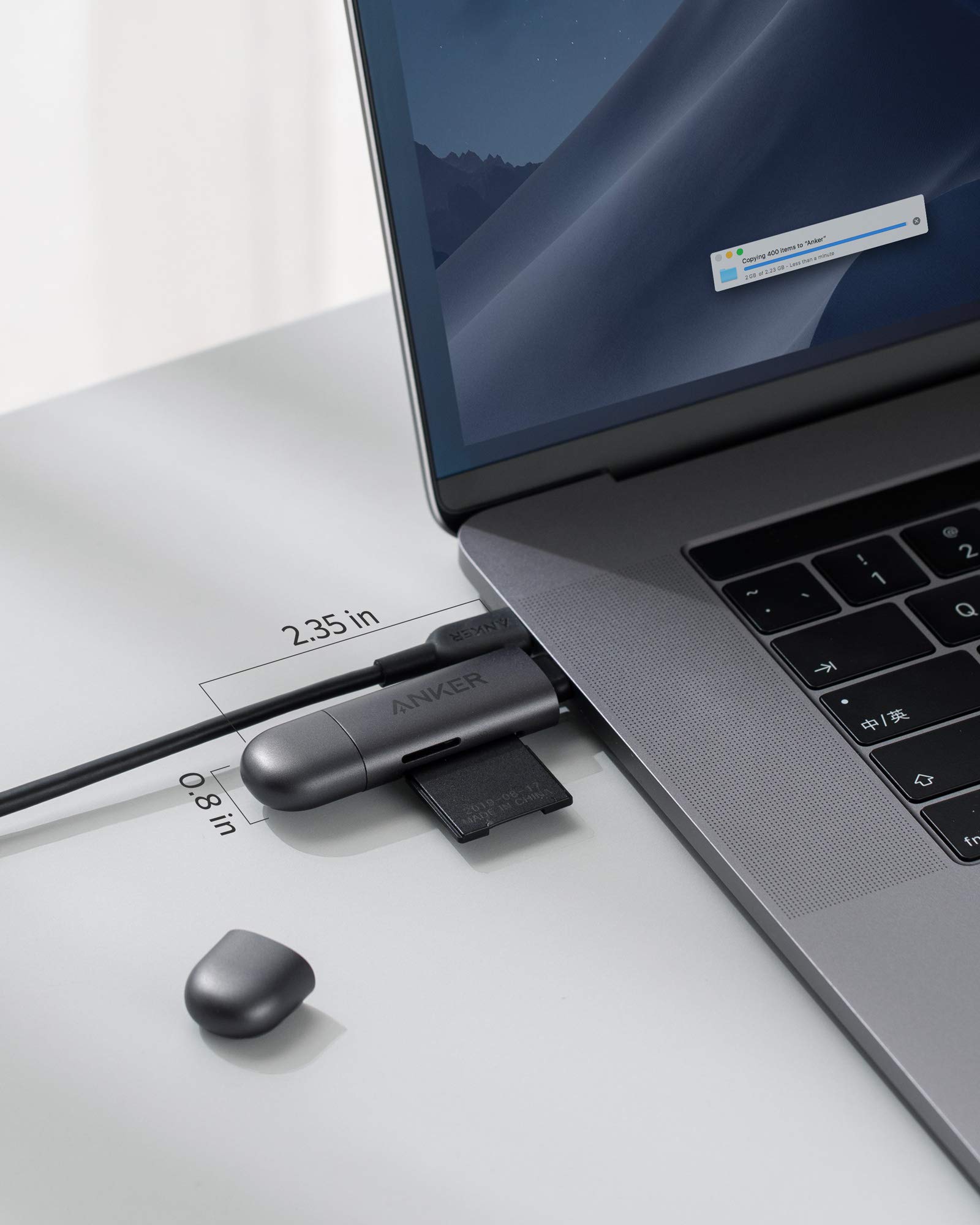 Anker USB-C and USB 3.0 SD Card Reader, PowerExpand+ 2-in-1 Memory Card Reader with Dual Connectors, for SDXC, SDHC, SD, MMC, RS-MMC, Micro SDXC, Micro SD, Micro SDHC Card, and UHS-I Cards