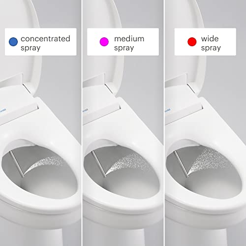 Brondell Swash S1200-EW Luxury Bidet Toilet Seat in Elongated White with Dual Stainless-Steel Nozzles | Endless Warm Water | Programmable User Settings | Self-Cleaning Nozzles | Nightlight