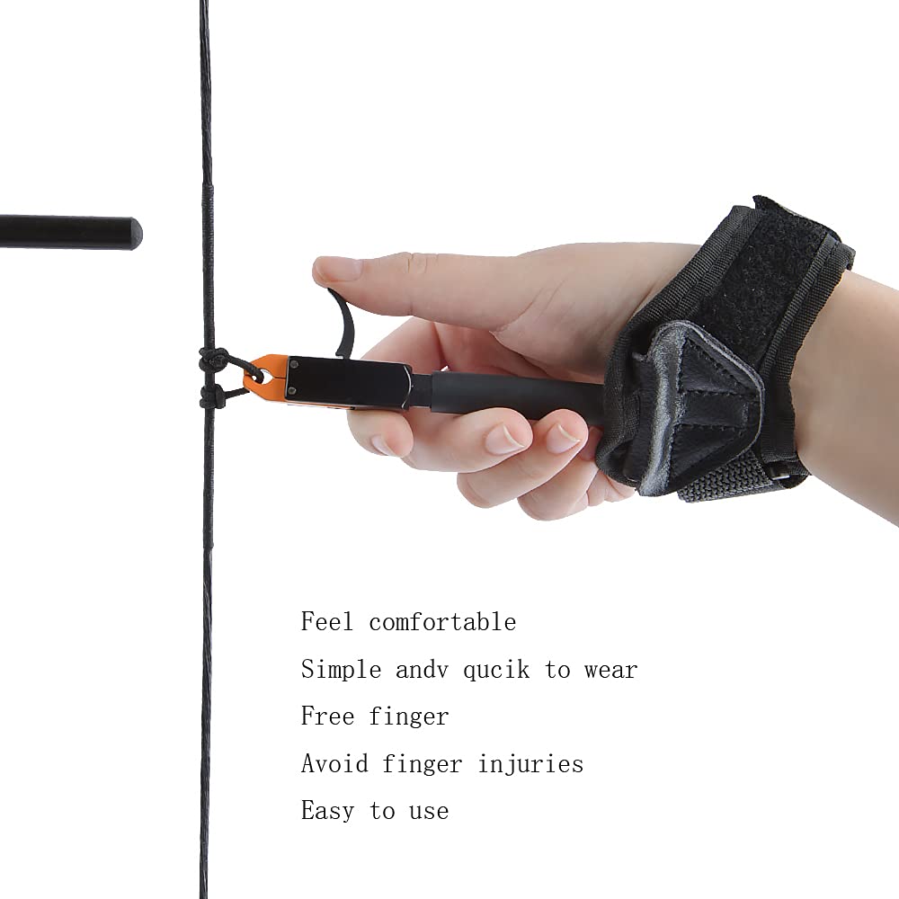 AMEYXGS Junior Archery Bow Release Aids for Compound Bow Release Trigger Quick Release Shooting Wrist Bow Release Adjustable Strap Right Left Handed for Children Youth (Pink)