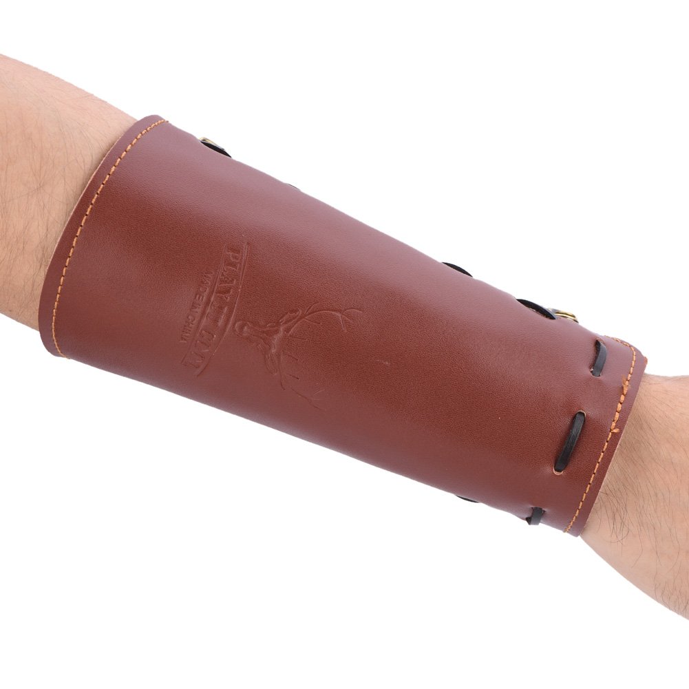 Archery Arm Guards, Adjustable Leather Arm Guard Bow Hand Shooting Glove Suede Archery Armband Forearm Guard Arm Guards Protection for Target Hunting Shooting Bow
