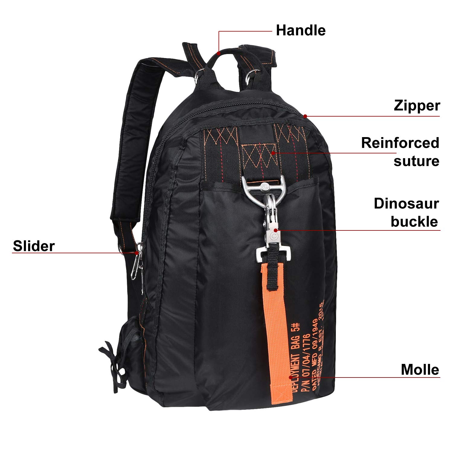 ARMYCAMOUSA AIR FORCE Parachute Buckles Rucksacks Nylon Tactical Backpack Deployment Bag