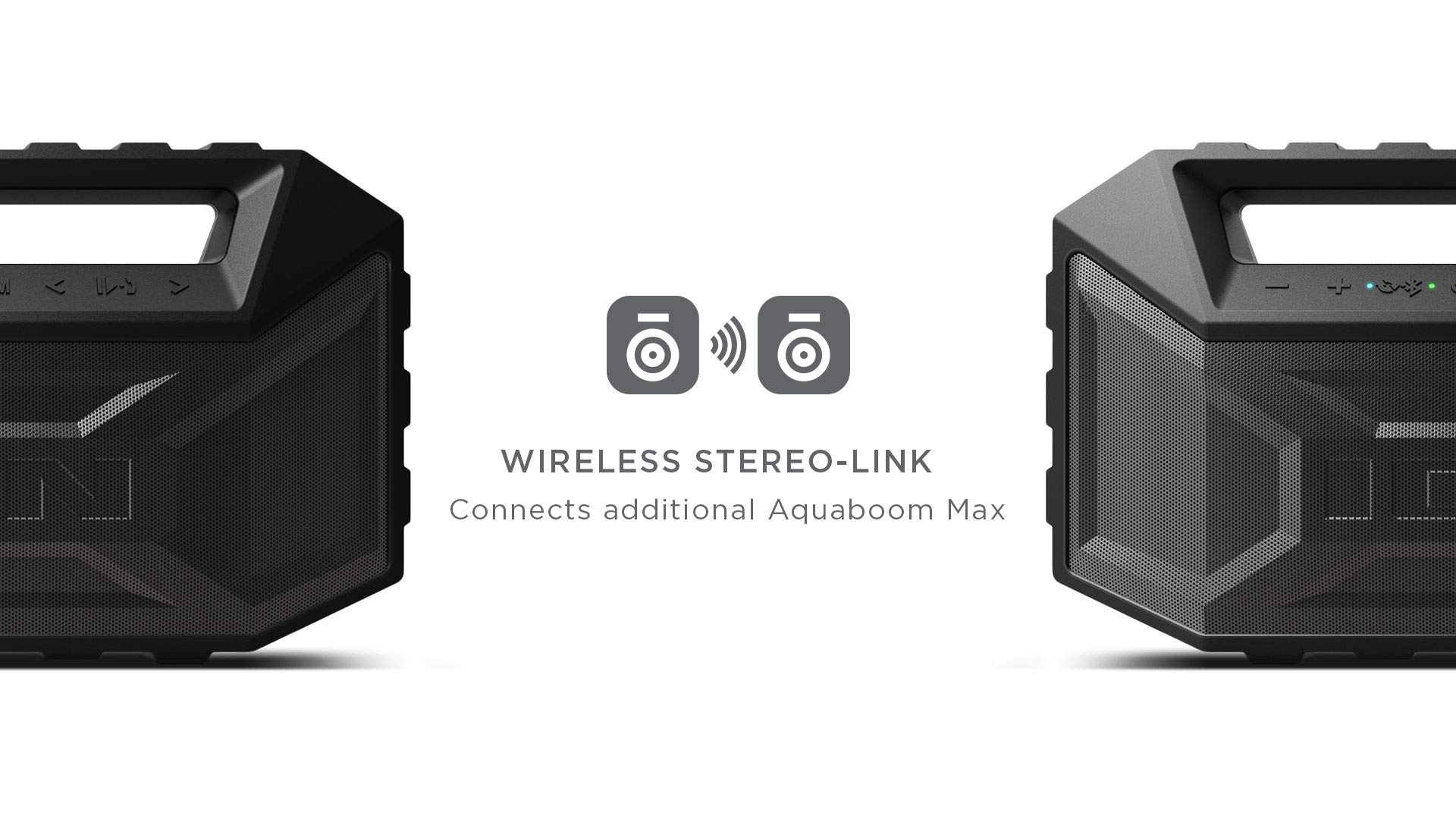 Aquaboom Max Portable Boombox Stereo Speaker Bluetooth with FM Radio, Waterproof, Mudproof & Sandproof IP67 for The Beach