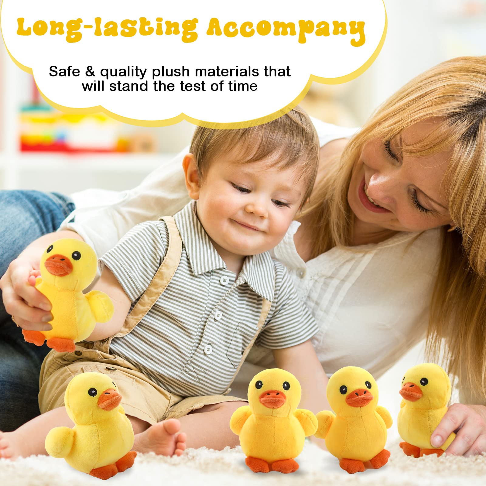 Kasyat 6 Pieces 13.7 Inches Duck Stuffed Animals Plush Duck with 5 Little Plush Ducks Play Set Duck Stuffed Animals Stuffed Duck Plush Duck Plushies with Zipper Pouch Ducky Animal Dolls