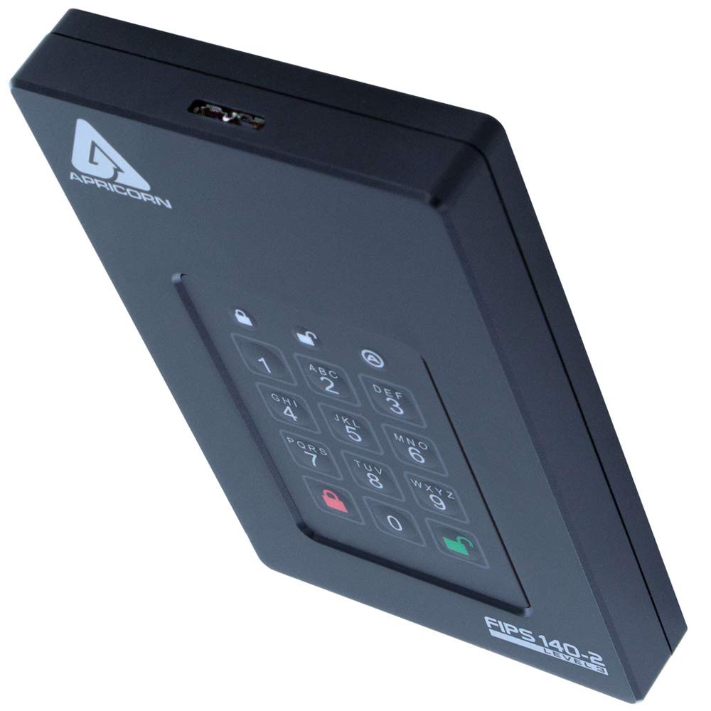 Apricorn 2TB Aegis Fortress L3- FIPS Level 3 Validated USB 3.0 Hardware Encrypted Portable Drive (AFL3-2TB) , black