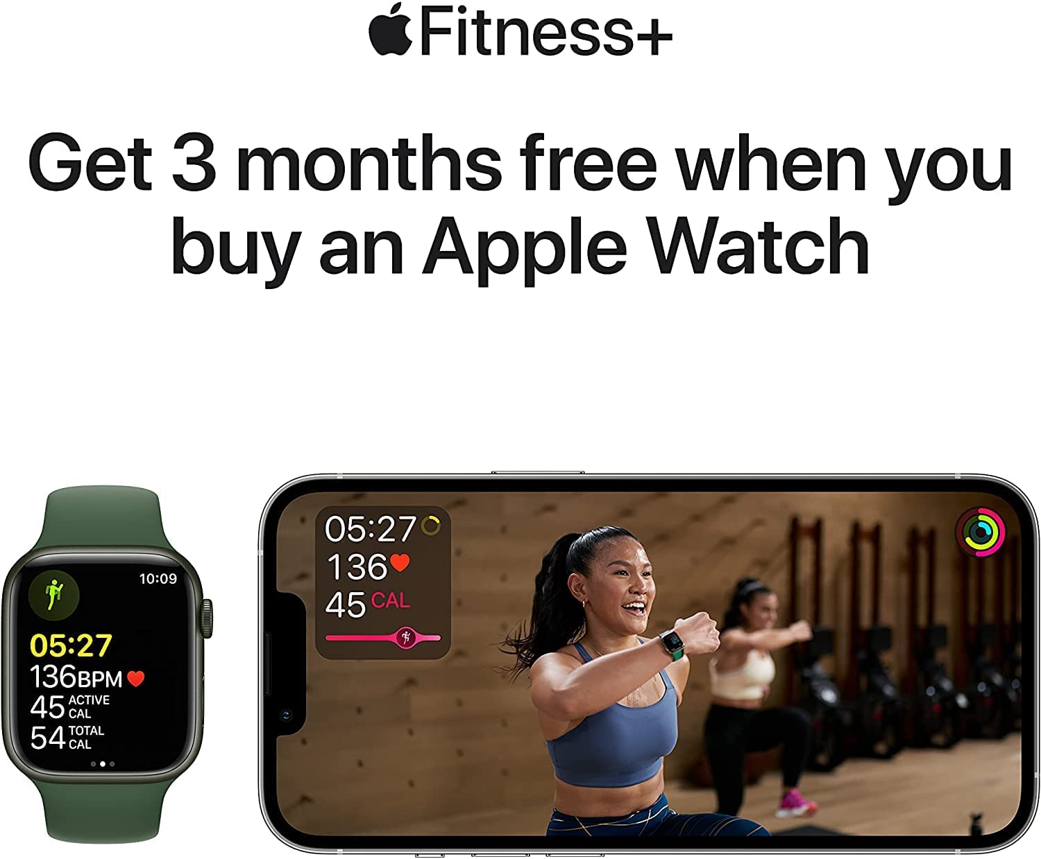 Apple Watch Series 7 (GPS, 45MM) - Green Aluminum Case with Clover Sport Band (Renewed Premium)