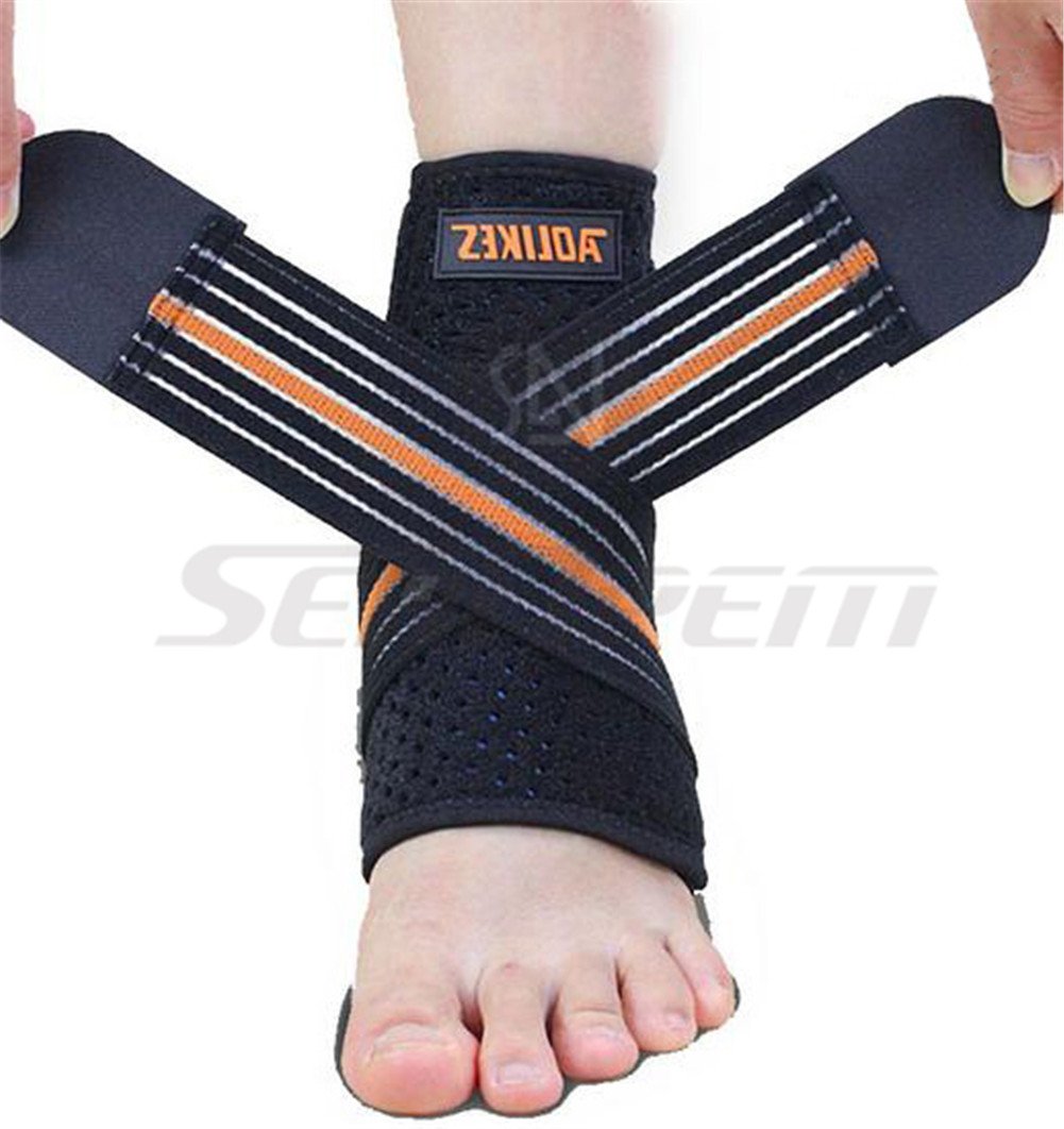 Ankle Brace Compression Support Sleeve, Adjustable Breathable Ankle Wrap Protectors Strap, Pain Relief Foot Sleeve Basketball Sport Injury Recovery Joint Pain Heel Spurs Plantar Fasciitis Sock (left)