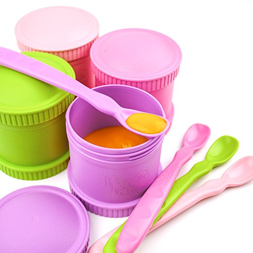 Re-Play Made in the USA 4 Pack Infant Spoons With Travel Case - Butterfly