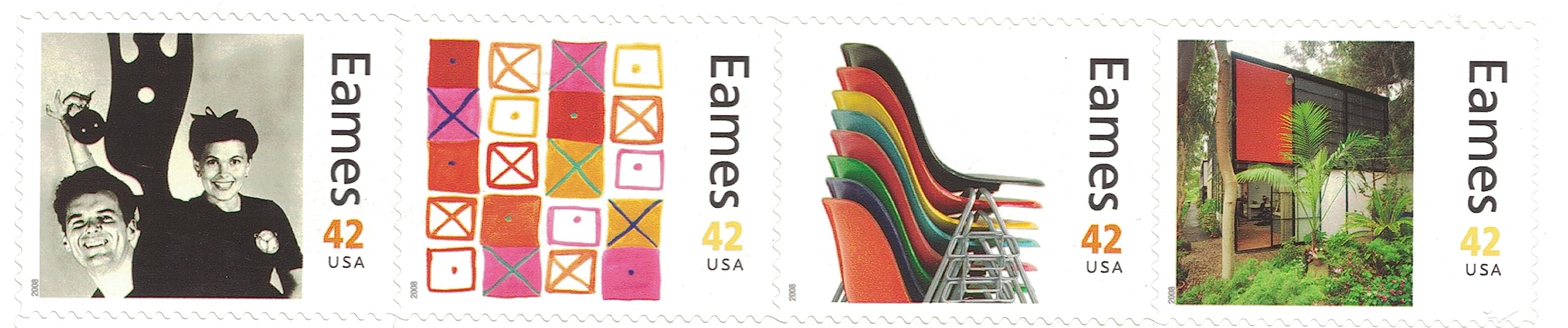 Charles and Ray Eames Collectible Sheet of Sixteen 42 Cent Stamps Scott 4333 By USPS