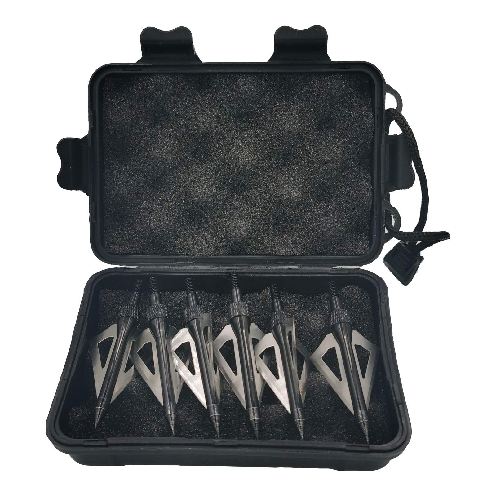 Archery Broadheads Hunting 3 Blade Archery Arrowhead 100 Gerling Threaded Spiral Head 6PCS (Black)