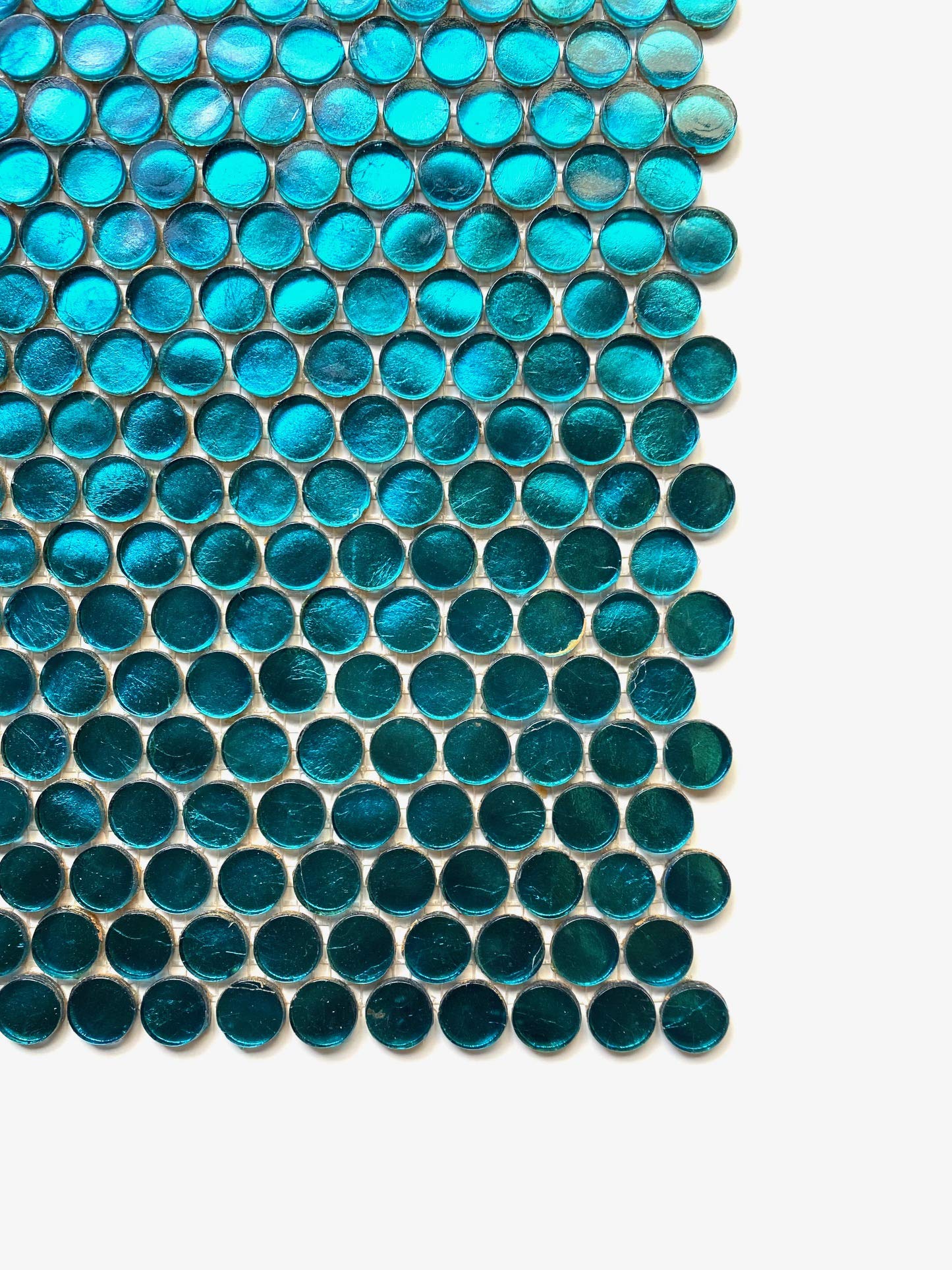 Aruba Turquoise Shimmer Penny Round Glass Mosaic