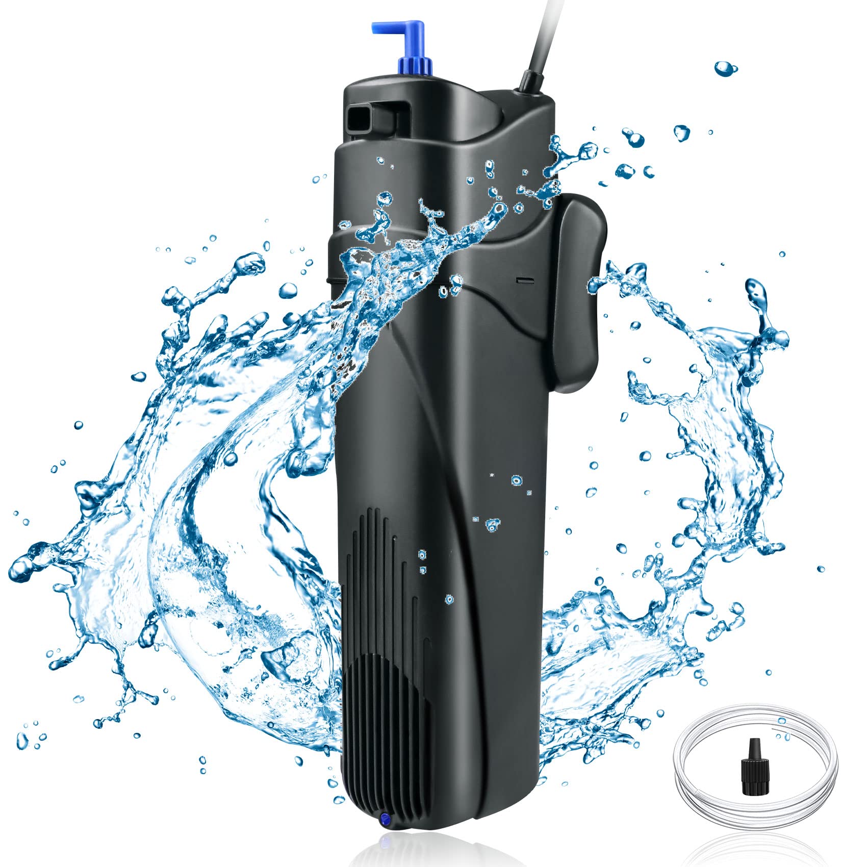 Aquarium Filter for 40-150 Gallon, 400GPH U-V Fish Tank Filter Green Clean Machine Submersible Powerful Pump Internal Filter for Fish Tank Saltwater Freshwater
