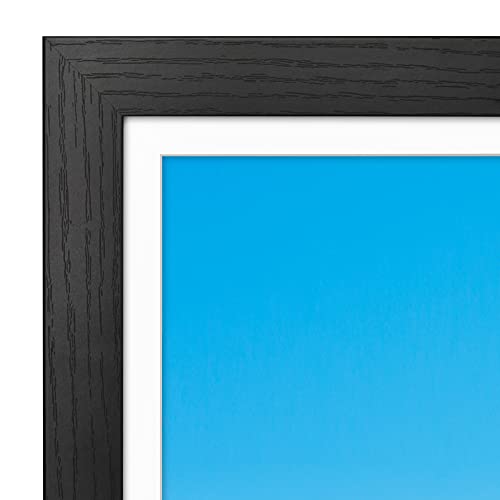 Americanflat 12x18 Poster Frame with Shatter-Resistant Glass - Use as 11x17 Frame with Mat or 12x18 Frame Without Mat - Hudson Collection - Wide Photo Frame for Wall display - Black