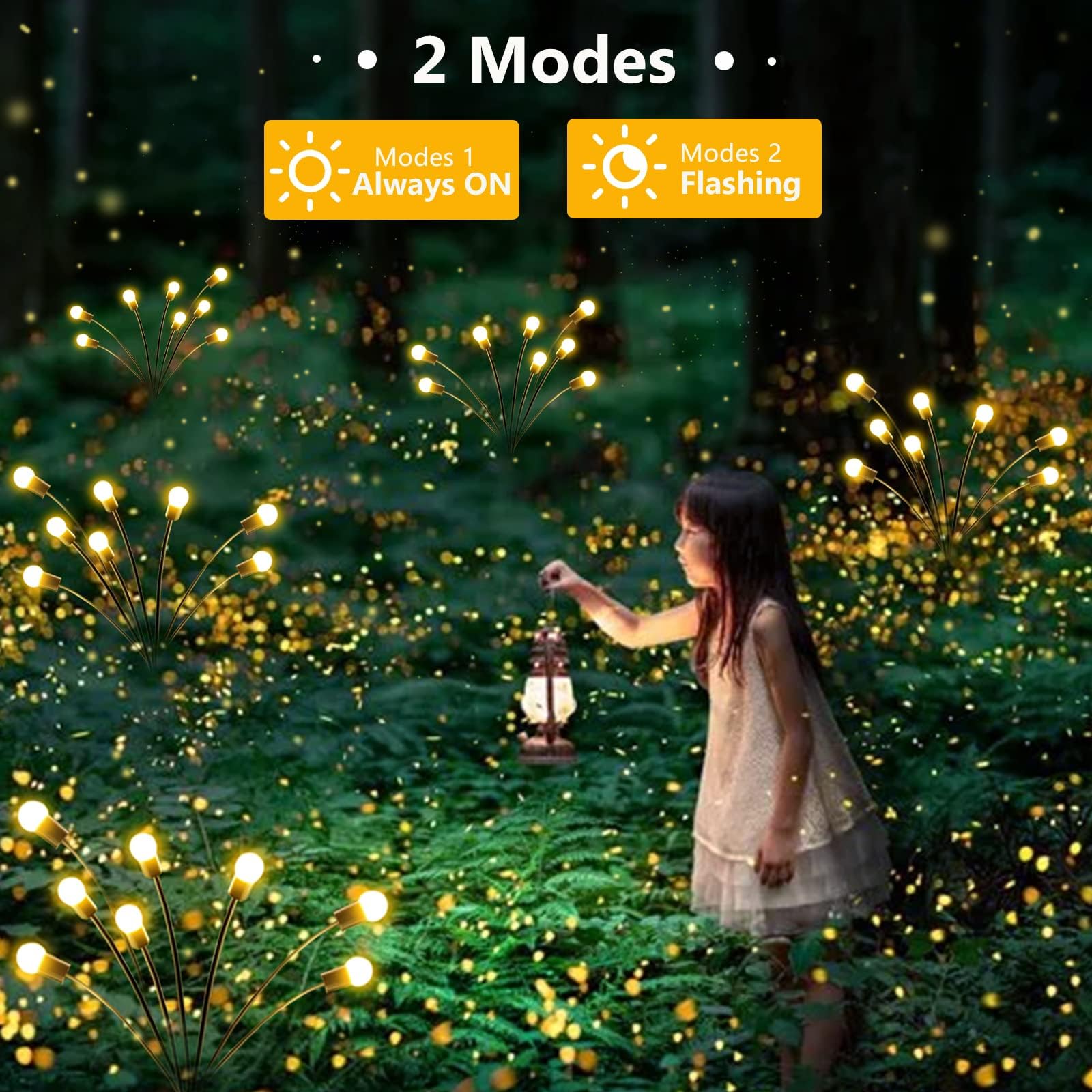 Albelt 6-Pack Solar Garden Lights Outside, 48 LED Swaying Firefly Solar Lights (Sway by Wind), Waterproof Solar Yard Lights for Outside Fairy Garden Decor Patio Pathway Landscape (Warm White)