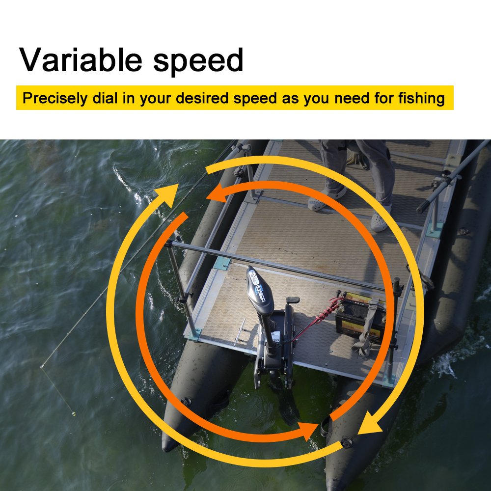 AQUOS Haswing Black 24V 80LBS 60inch Trolling Motor with Remote and Quick Release Bracket for Saltwater and Freshwater Fishing Pontoon Boat Kayak