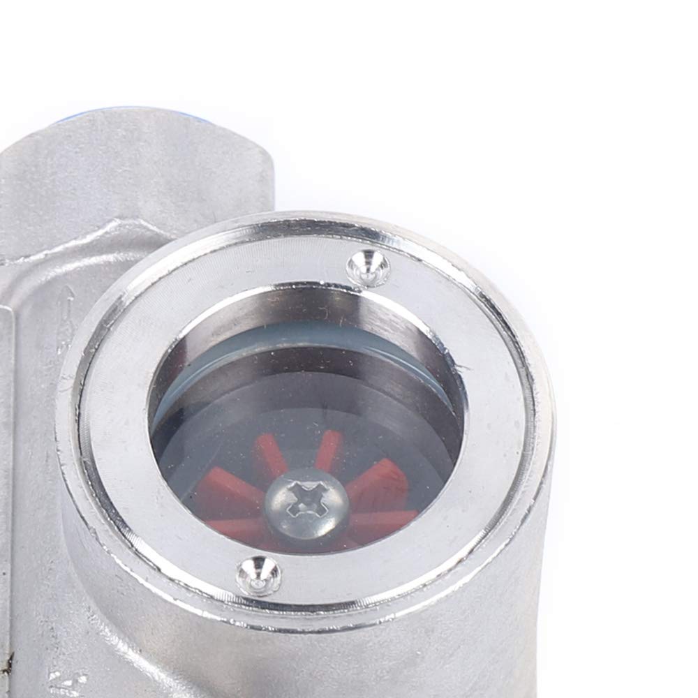 Sight Water Flow Indicator 1" NPT Female with Impeller 362Psi 2.5MPa Stainless Steel 304 Flow Indicator (1" NPT)