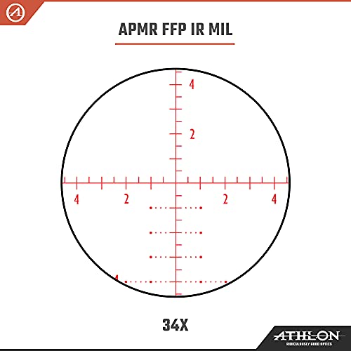 Athlon Optics , Argos BTR , Riflescope , 8-34 x 56 First Focal Plane (FFP) 30 mm Tube, Illuminated APMR MIL Reticle , Black