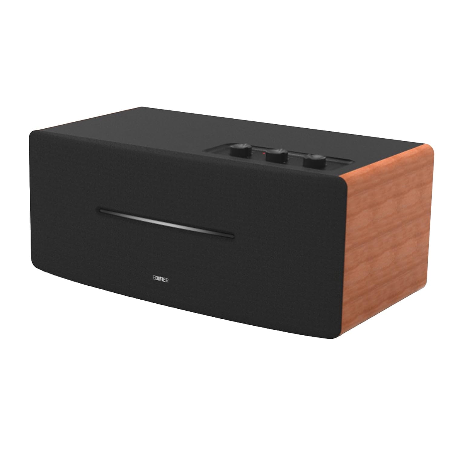 Edifier D12 Integrated Desktop Computer Speakers with Bluetooth 5.0, Wireless Stereo Tabletop Speaker 70 Watts RMS with Subwoofer Line Out, RCA, Aux Input for PC Monitor Laptop - Wooden Enclosure
