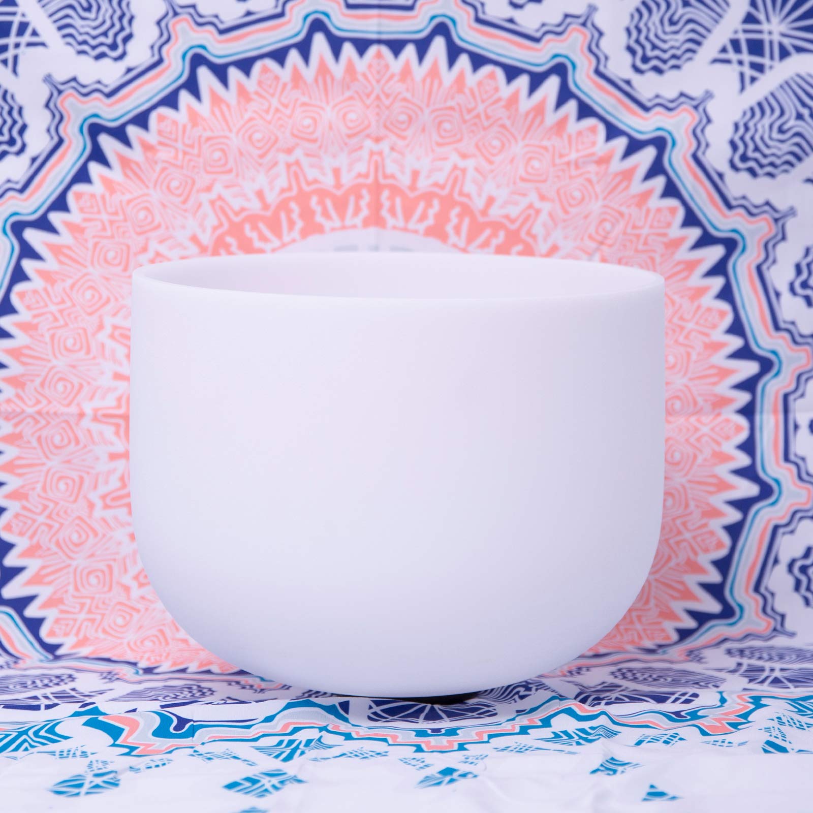 ENERGYSOUND E Note Solar Plexus Chakra Frosted Quartz Crystal Singing Bowl 8 inch Free mallet and o-ring included