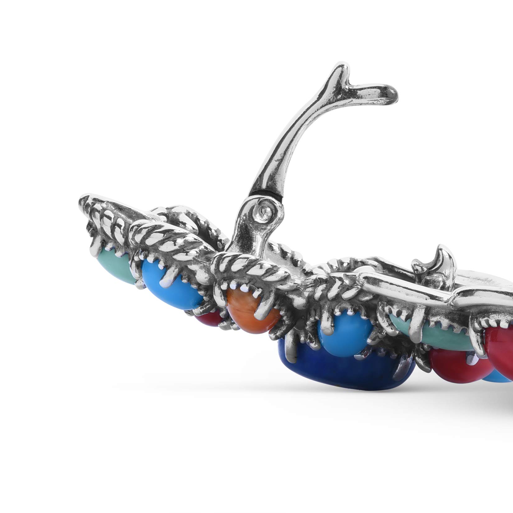 American West Sterling Silver Bright Gemstone Bold Naja Enhancer