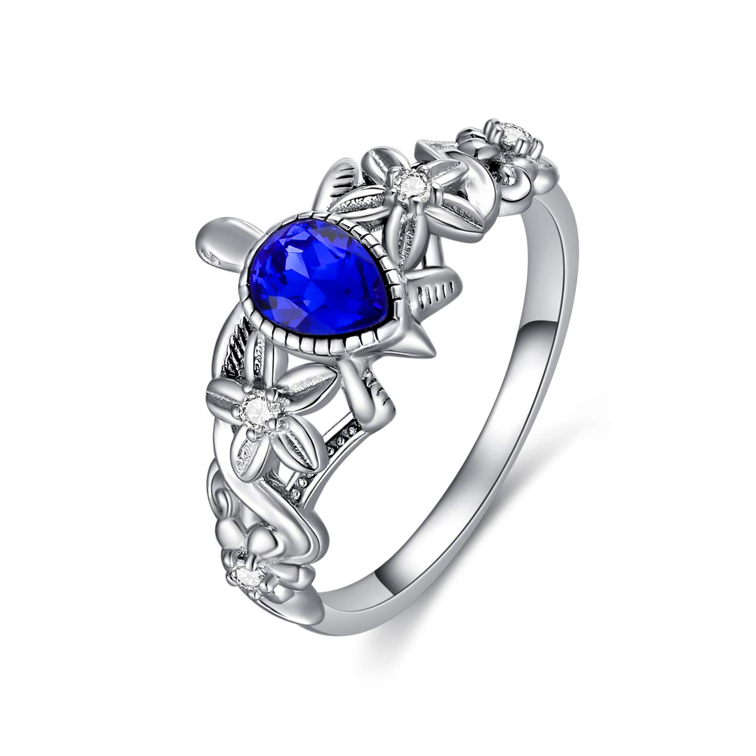 AOBOCO Sterling Silver Sea Turtle Ring, Turtle Jewelry Gifts for Women Turtle Lovers (6)