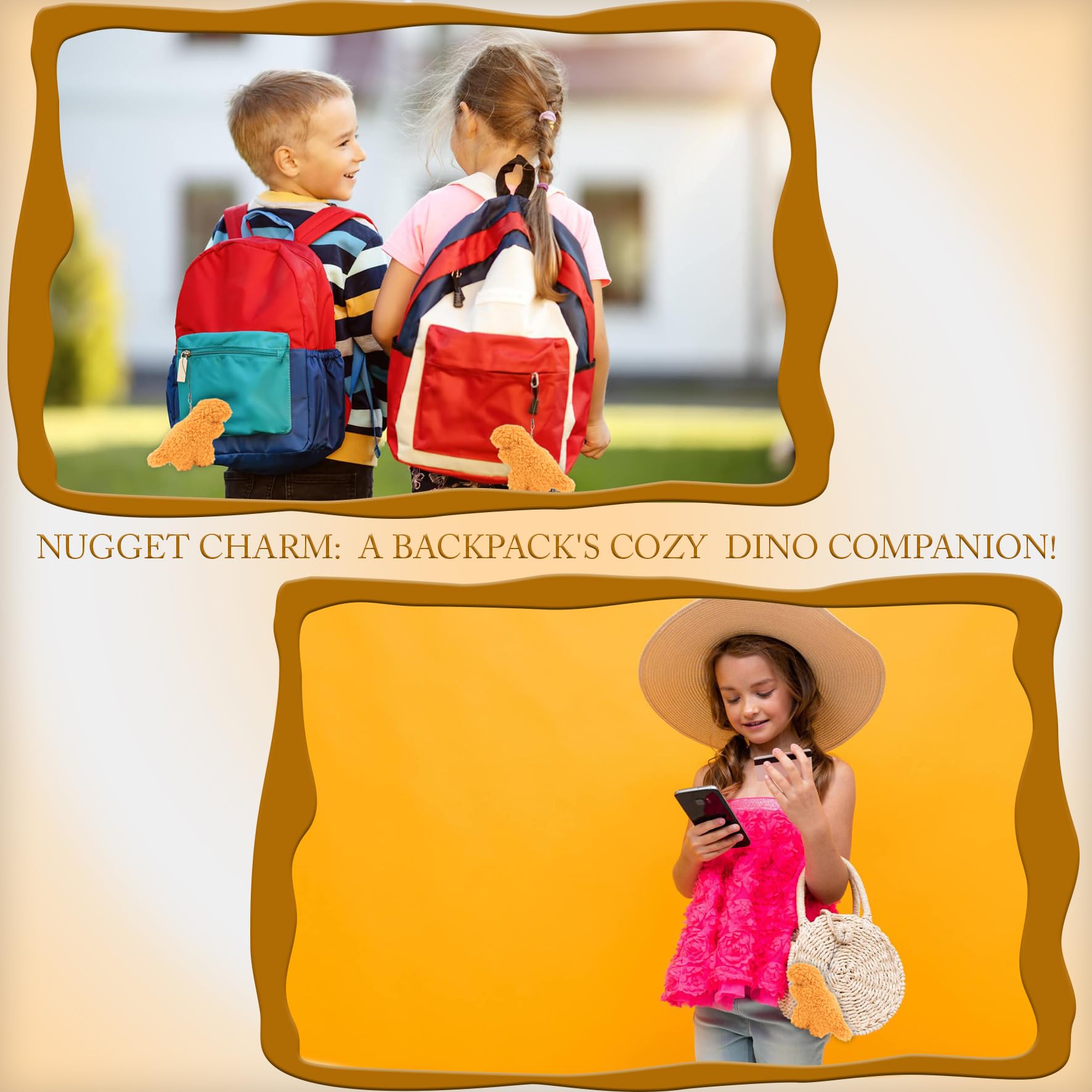 Max Kindly Stegosaurus Dino Nugget Pillow Set – Mini 9.5-Inch Dinosaur Chicken Nugget Pillow & 4-Inch Dinosaur Backpack Pull or Keychain – Ultra Soft Plush for Gifts, Decor, and Dino-Themed Parties