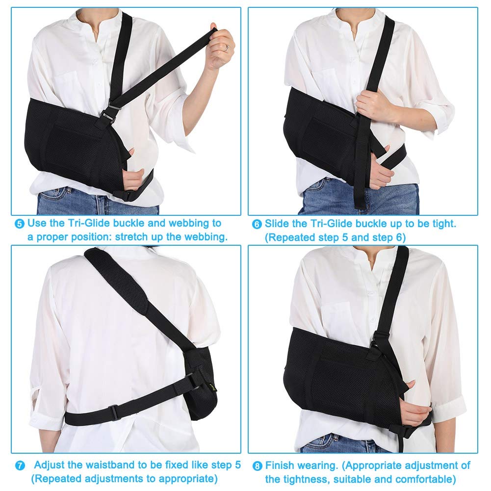 Arm Sling With Thumb Support, Arm Sling For Shoulder Injury, Arm Brace, Dislocated Shoulder Sling For Broken Arm Immobilizer Wrist