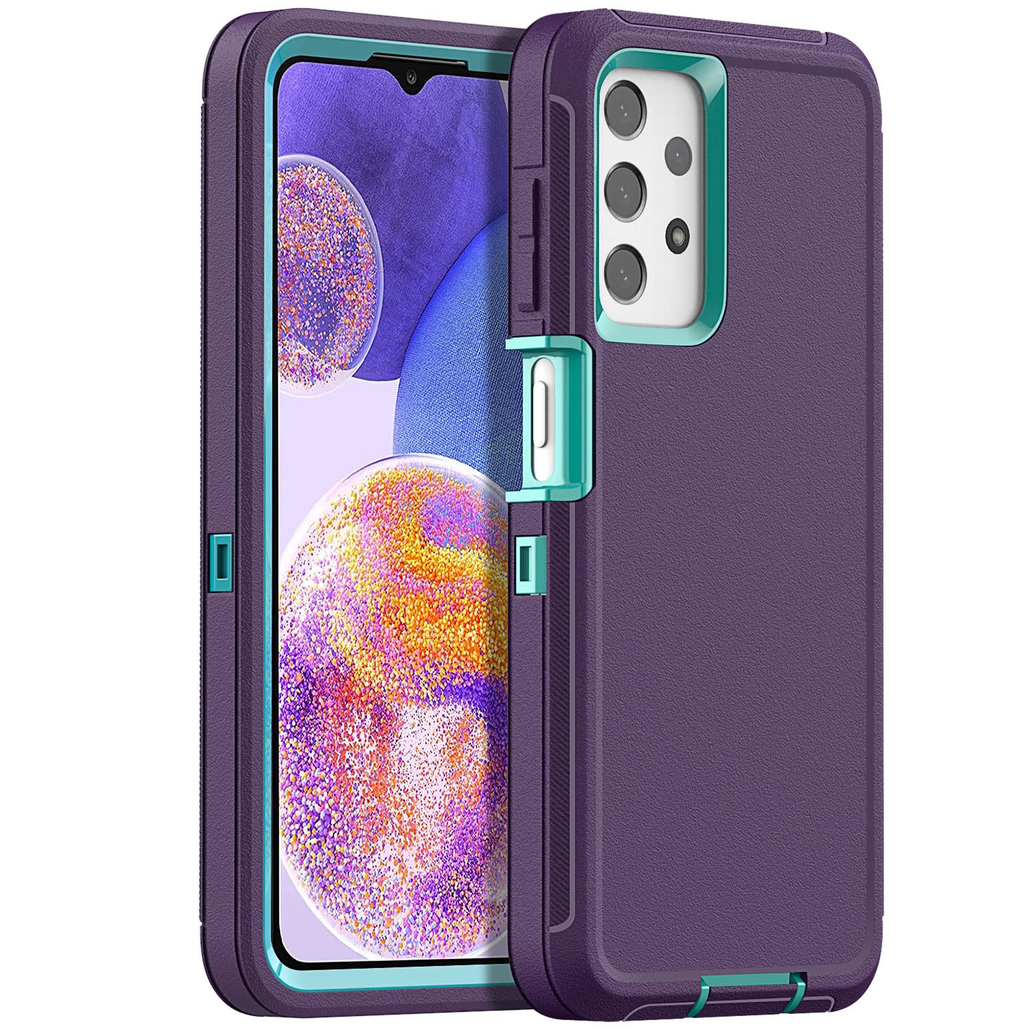 AICase for Galaxy A23 Case(6.6") Case,Heavy Duty Rugged Phone Cover,Durable Military Grade Protection Shockproof/Drop Proof/Dust-Proof Protective for Samsung Galaxy A23 5G 2022 Purple/Blue