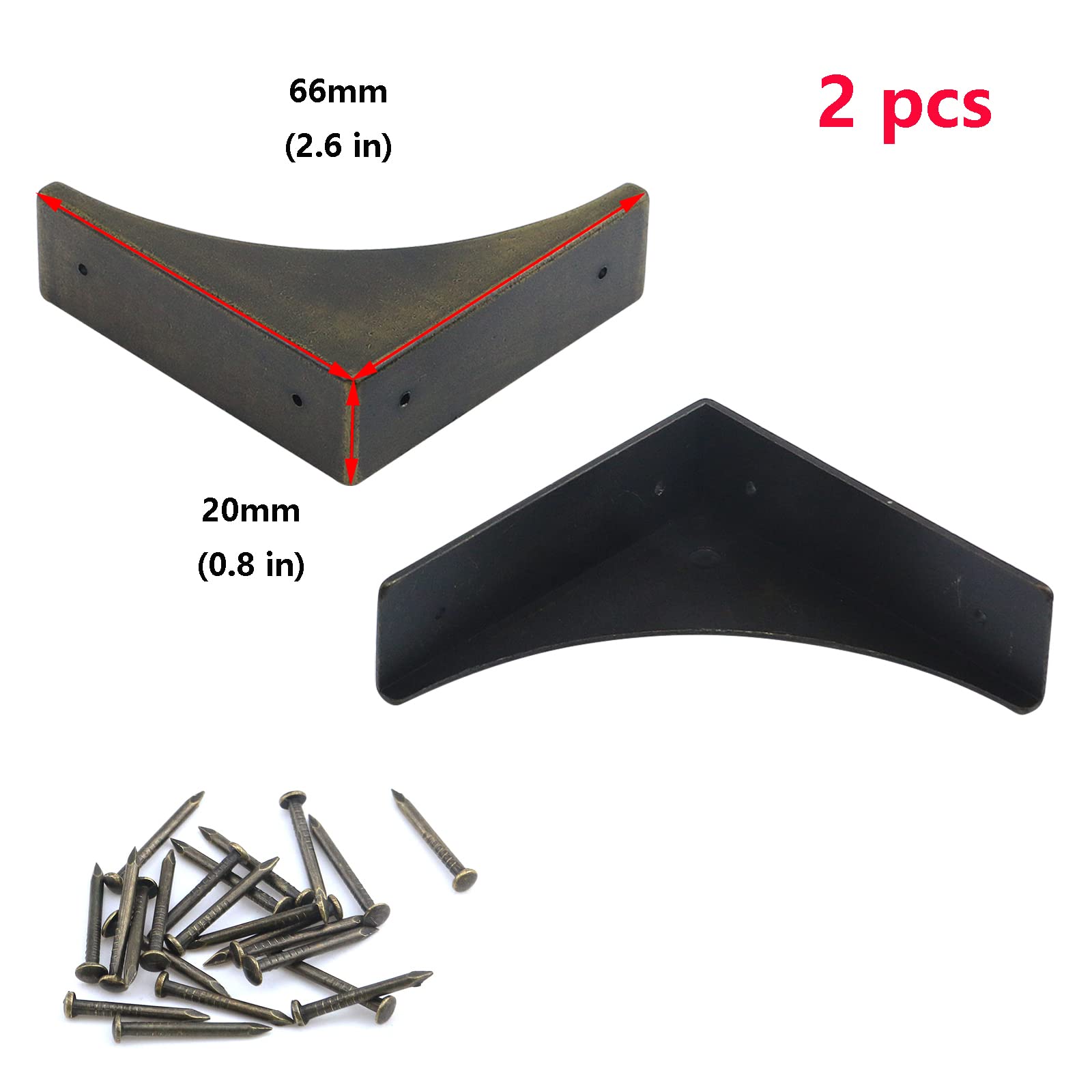 Antrader 2.6" x 2.6" Metal Box Corner Protector Edge Safety Guard Pack of 2