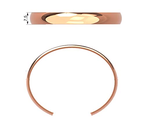 Aranato Pure Copper Bracelet Elegant Without Magnet 0.3 inch 8mm Rounded