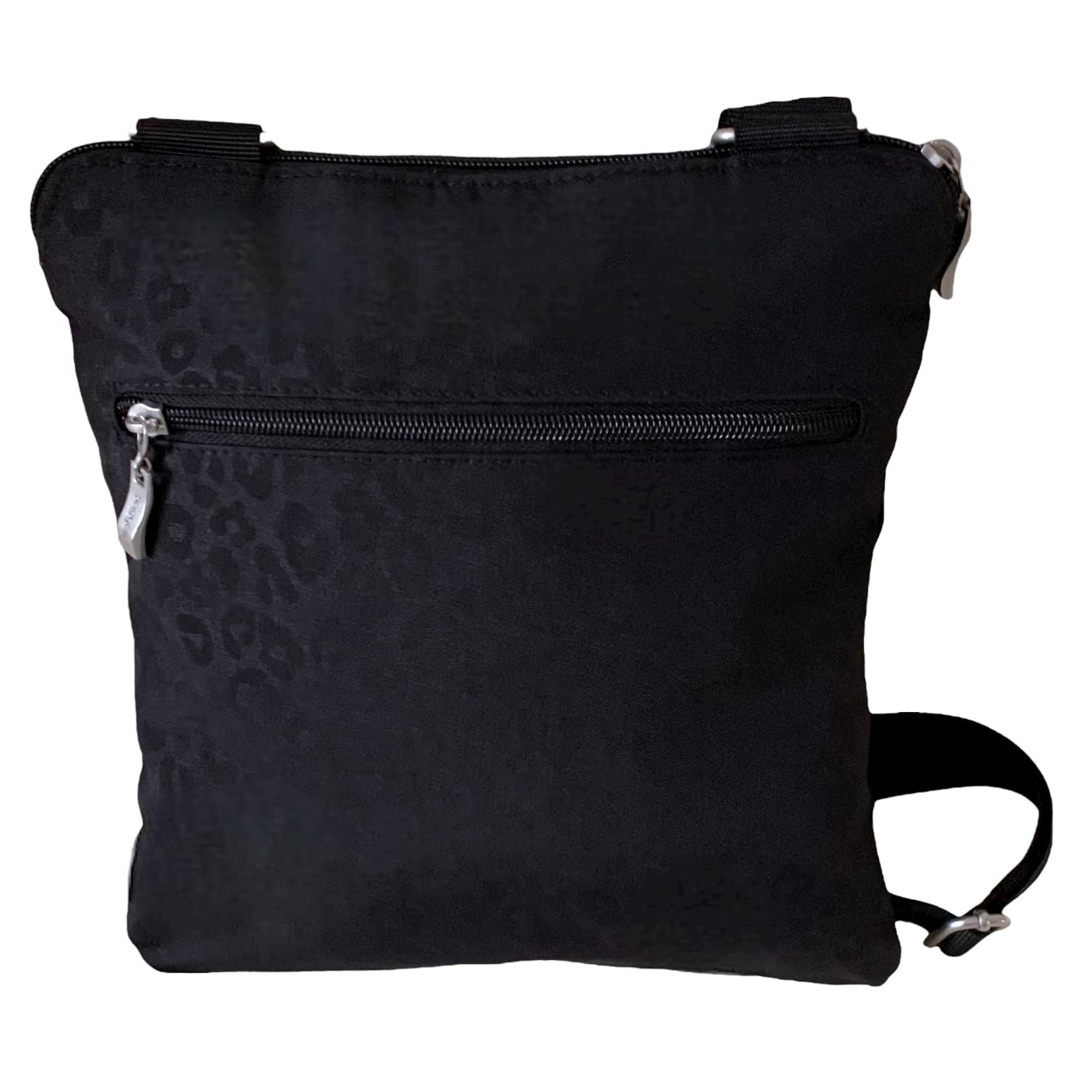 Baggallini Pocket Slim Crossbody (Black Cheetah)