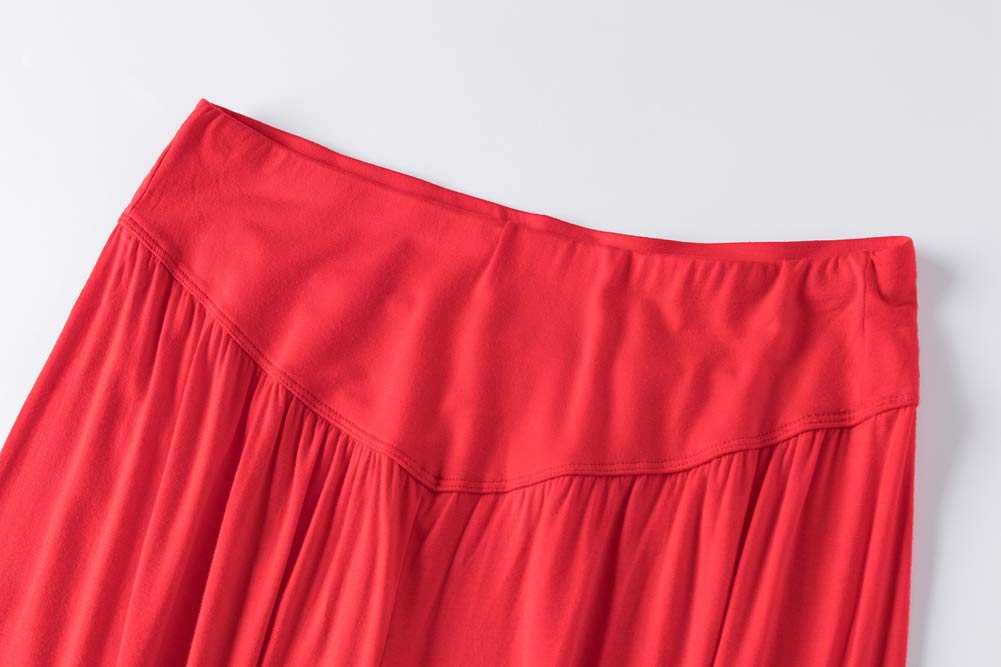 AvaCostume Womens Modal Cotton Soft Yoga Sports Dance Harem Pants, XXL, Red