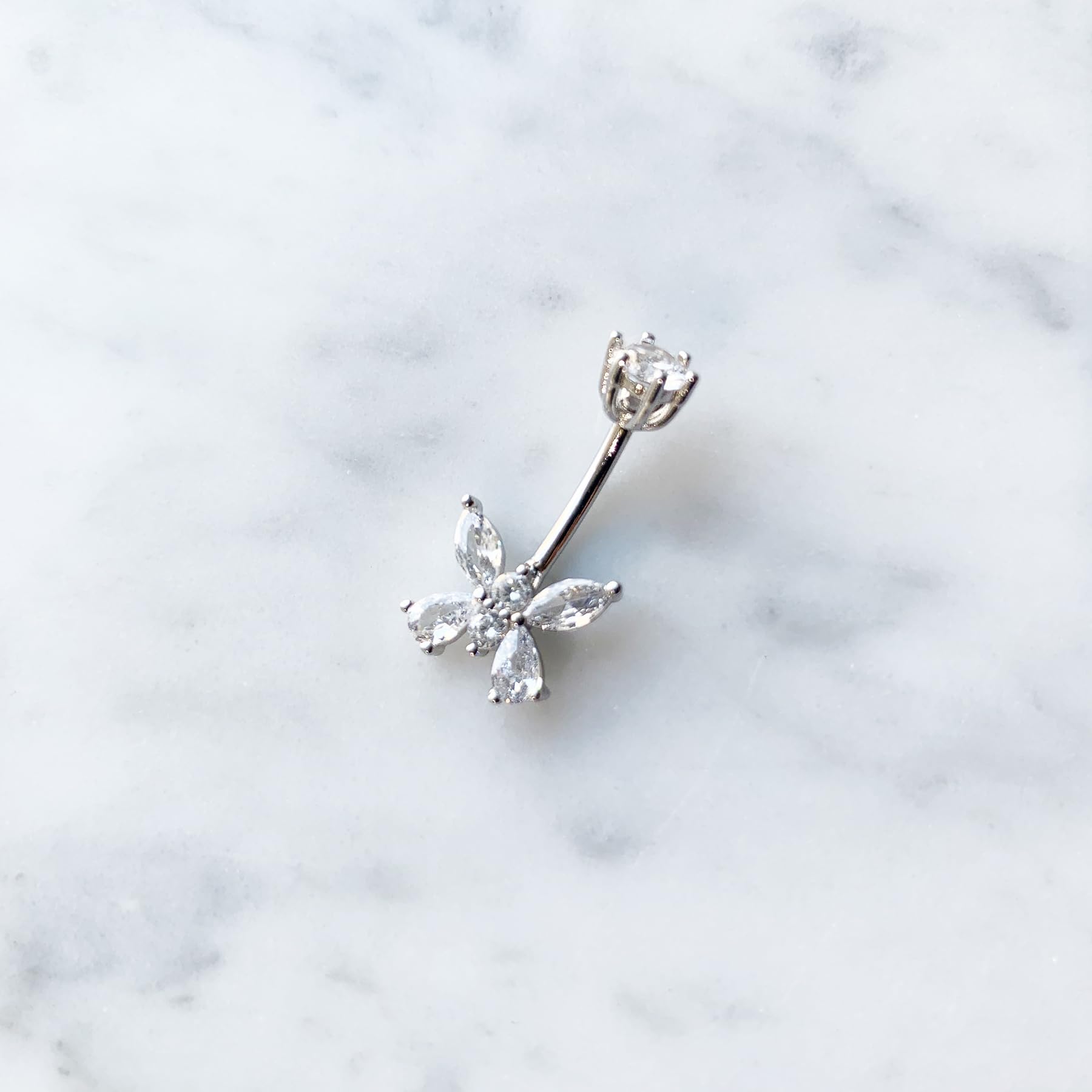 Arardo Sterling Silver Belly Button Rings,Real 925 Sterling Silver,14G,Sterling Silver Navel Piercing Rings, Teardrop SS4