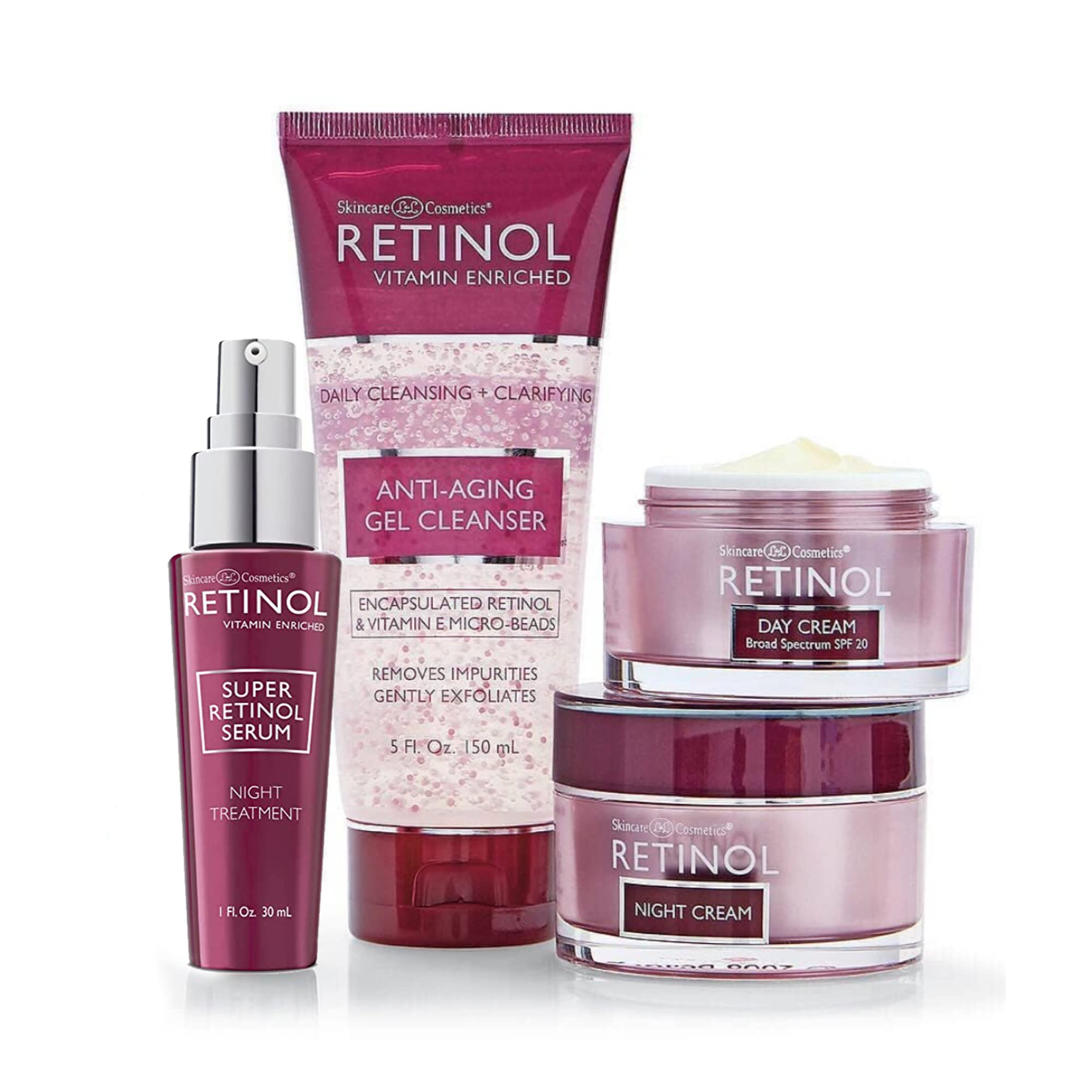 Retinol Anti-Aging Gel Cleanser โ Gently Cleans Impurities From Pores & Exfoliates for Soft, Smooth Skin โ Antioxidant-Rich Micro-Beads w/ Vitamin A & E Maximize Renewing Benefits Of Retinol