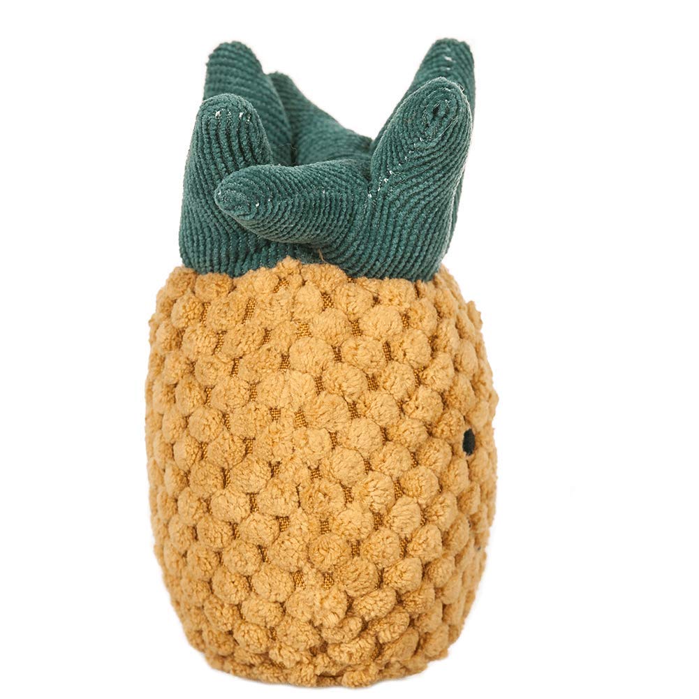 Apricot Lamb Baby Pineapple Soft Rattle Toy, Plush Stuffed Fruit for Newborn Soft Hand Grip Shaker Over 0 Months (Pineapple, 4 Inches)